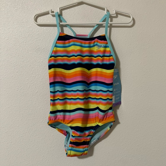 Speedo | Swim | Speedo Rainbow Striped Thin Strap One Piece Swimsuit ...